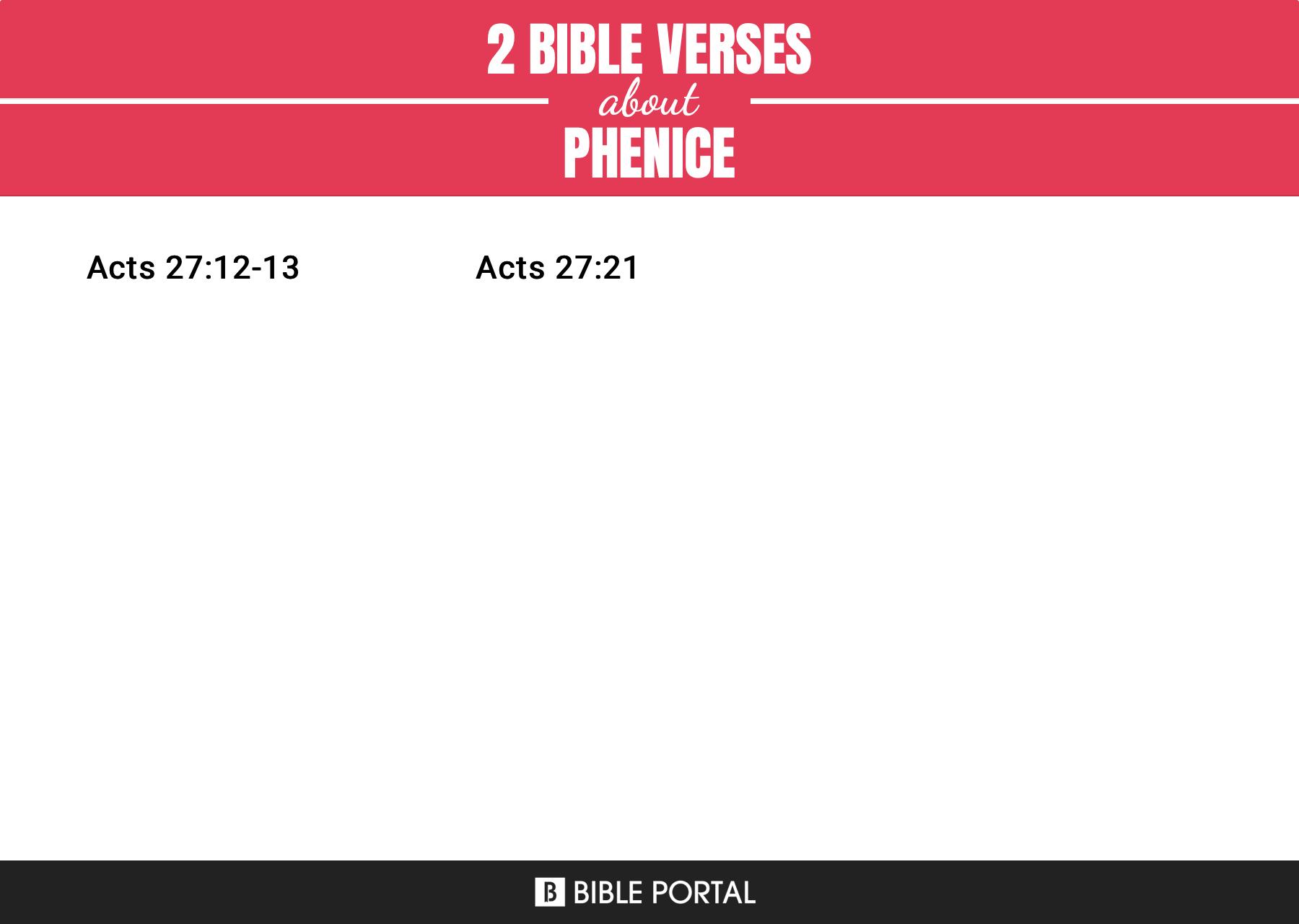 What Does the Bible Say about Phenice?